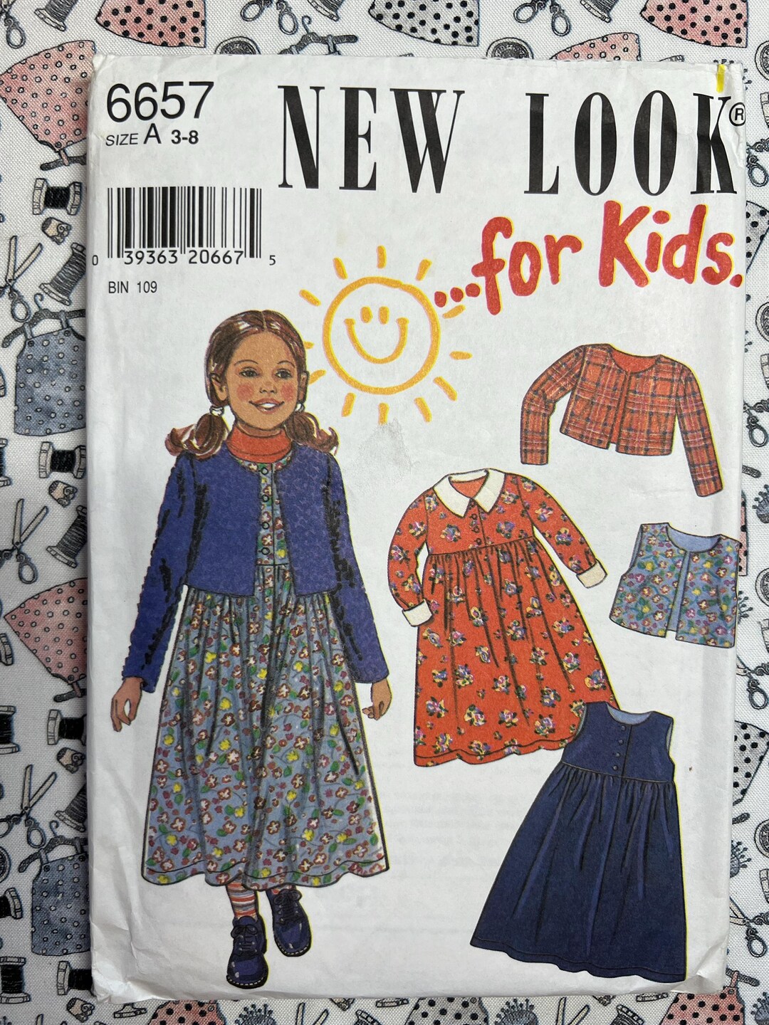 New Look Sewing Pattern 6657 Girls' Dress & Jacket Size 3-8 FF UNCUT - Etsy