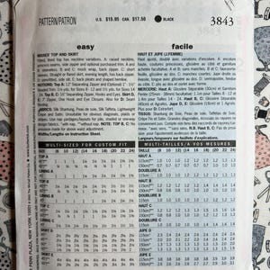 Butterick Sewing Pattern 3843 Misses' Top and Skirt Size 8-12 FF UNCUT ...