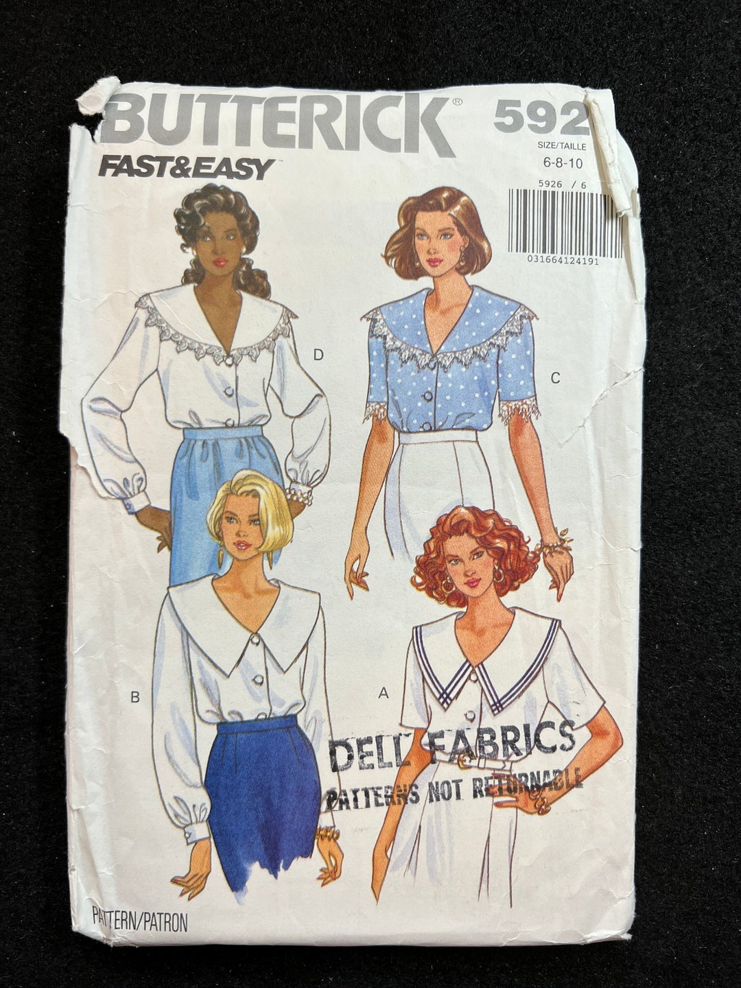Butterick Sewing Pattern 5926 Misses Blouse Size 6-10 FF UNCUT - Etsy