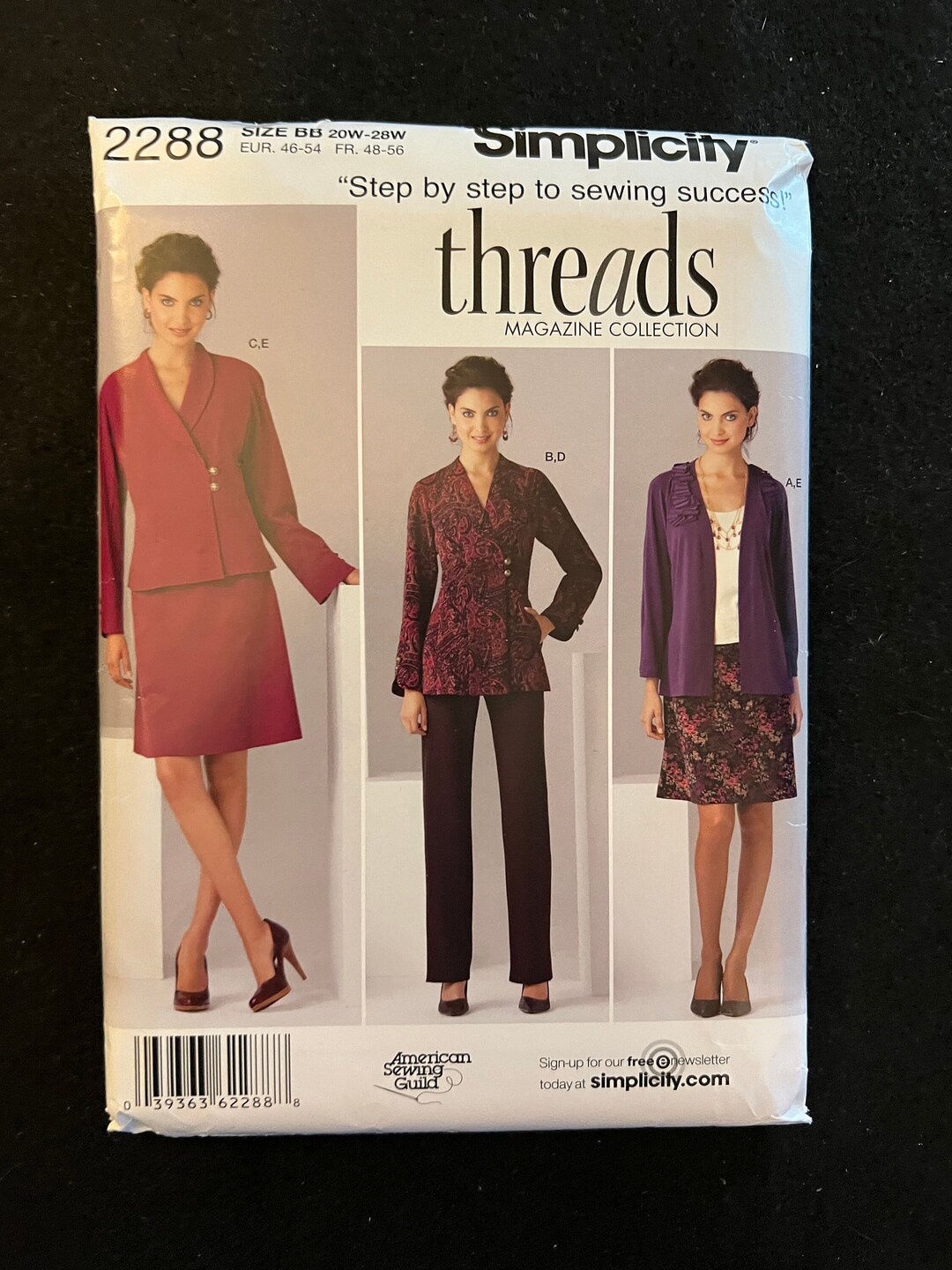 Simplicity Threads Magazine Collection Sewing Pattern 2288 Misses ...