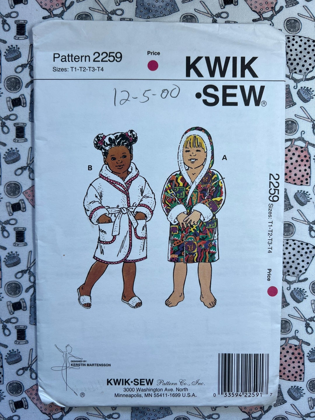 Kwik Sew Sewing Pattern 2259 Toddlers' Robes Size T1-T4 FF UNCUT - Etsy