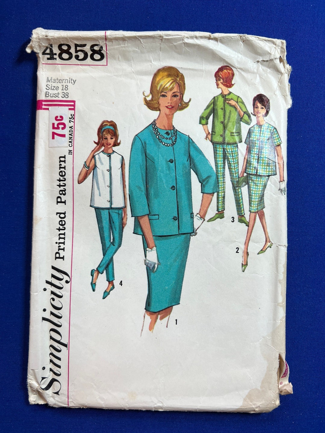 Simplicity Sewing Pattern 4858 Misses' Maternity Blouse Top Skirt & Pants Size 18 Bust 38 Cut ...
