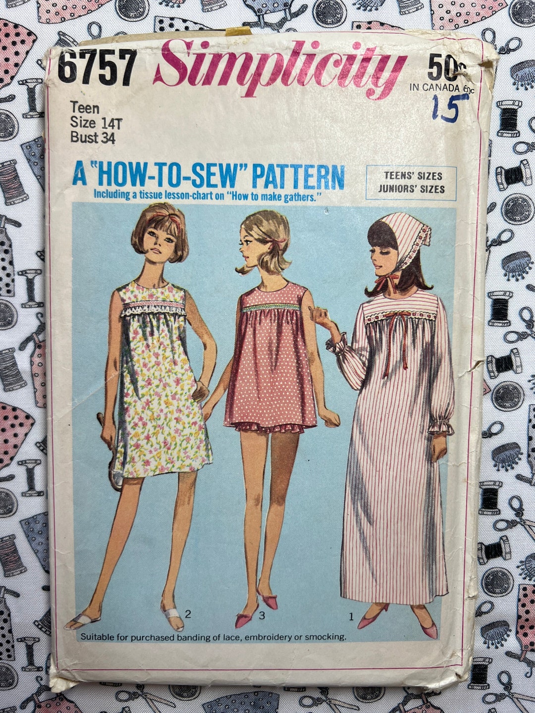 Simplicity Sewing Pattern 6757 Teens' and Juniors' Nightgown in Two ...