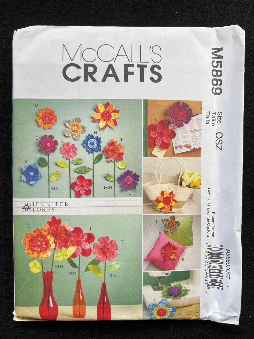 Mccall's Crafts Sewing Pattern M5869 Dimensional Flowers FF UNCUT - Etsy