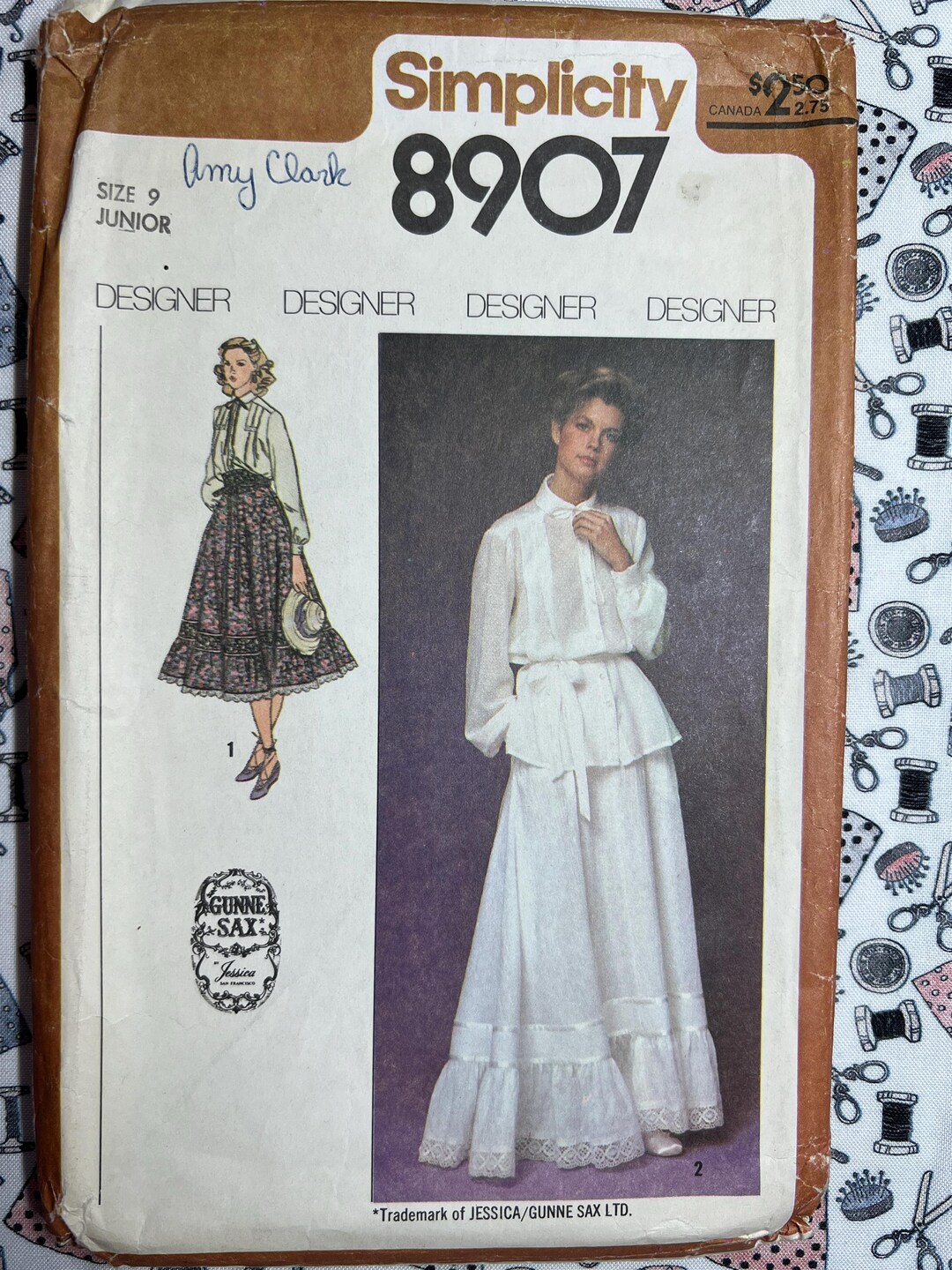 Simplicity Sewing Pattern 8907 Gunne Sax Juniors Skirt in Two Lengths ...