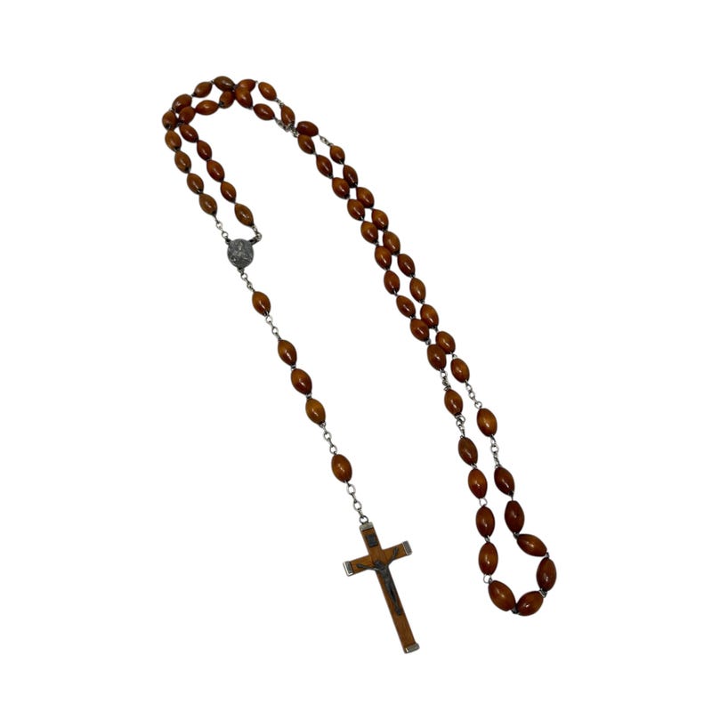 Vintage Mary Rosary Wood - Etsy