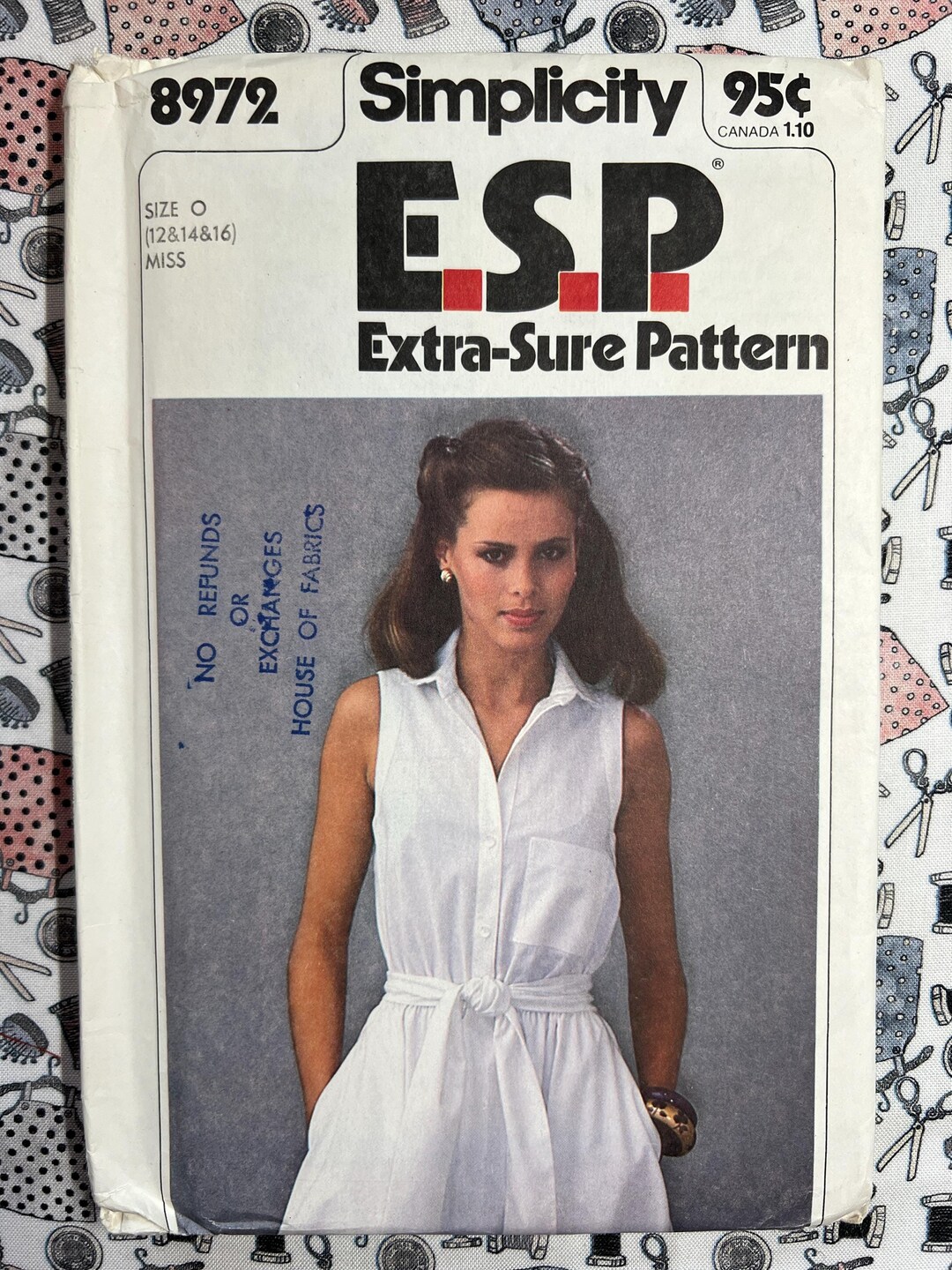 Simplicity Sewing Pattern 8972 Misses' Dress & Sash Size 12-16 FF UNCUT ...