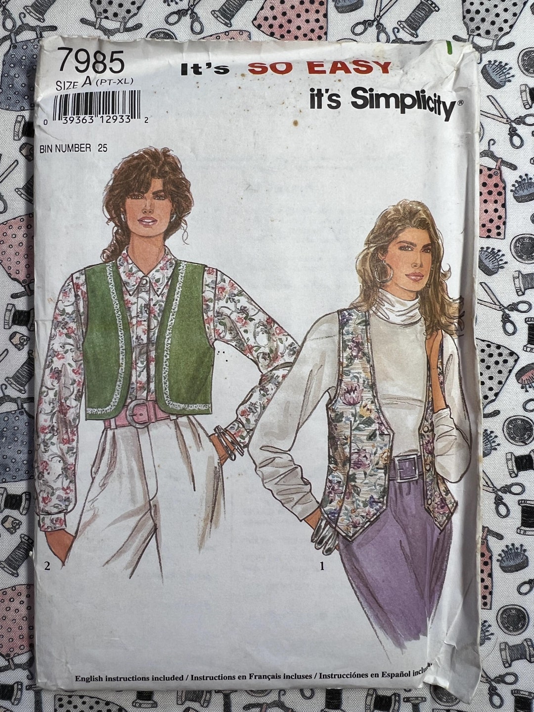 Simplicity Sewing Pattern 7985 Misses' Vests Size Pt-xl (6-24) FF UNCUT ...