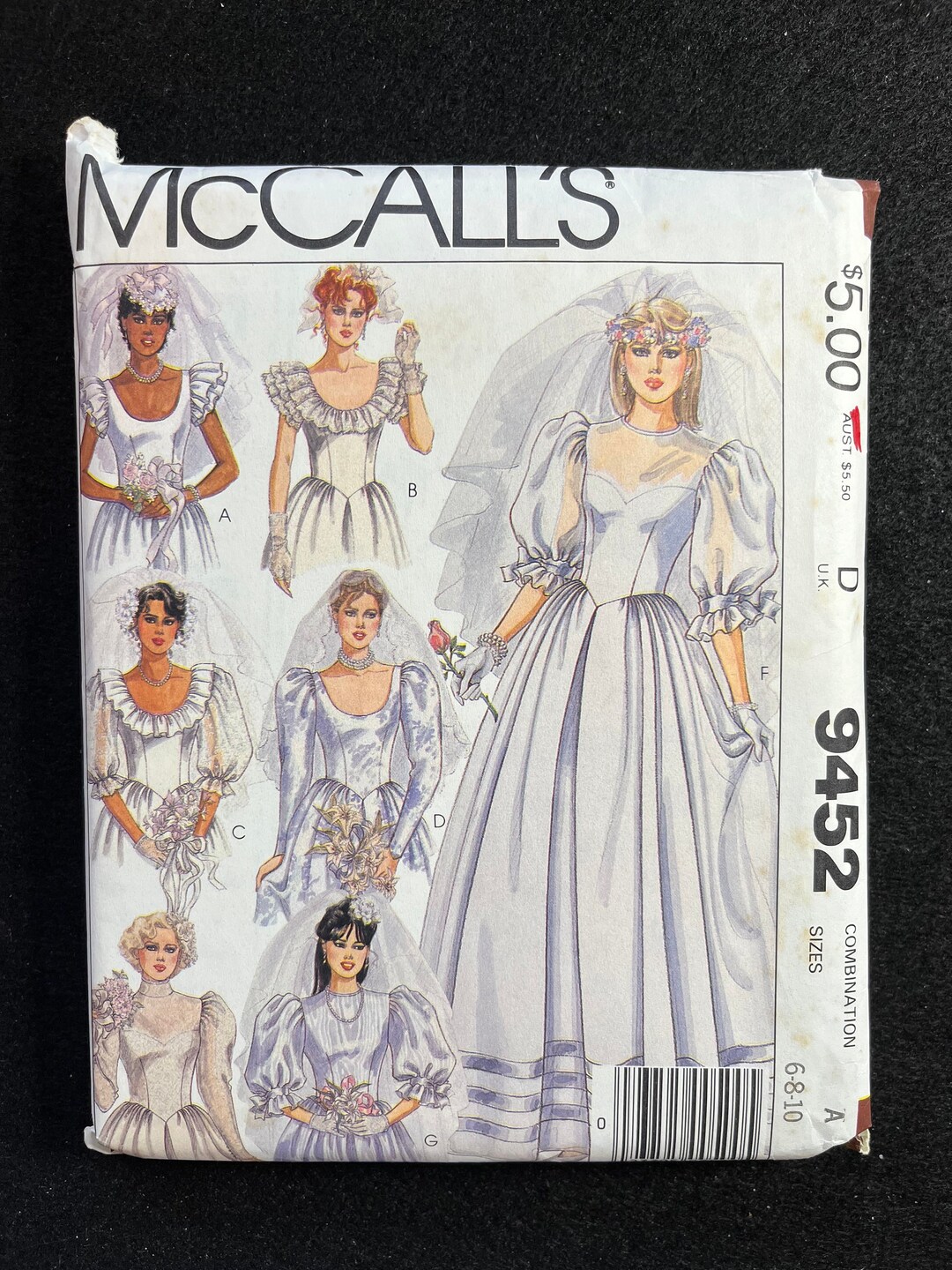 Mccall's Sewing Pattern 9452 Misses' Bridal or Bridesmaid's Gown Size 6 ...