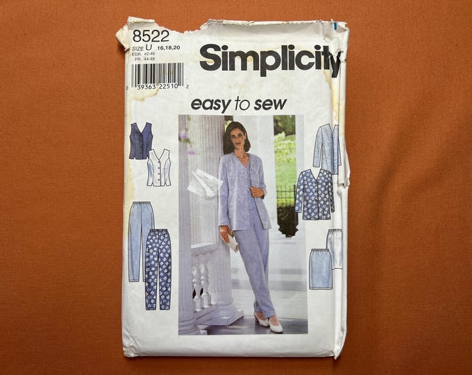 Simplicity Sewing Pattern 8522 Misses' Top Jacket Skirt & Pants Size 16-20 FF UNCUT - Etsy