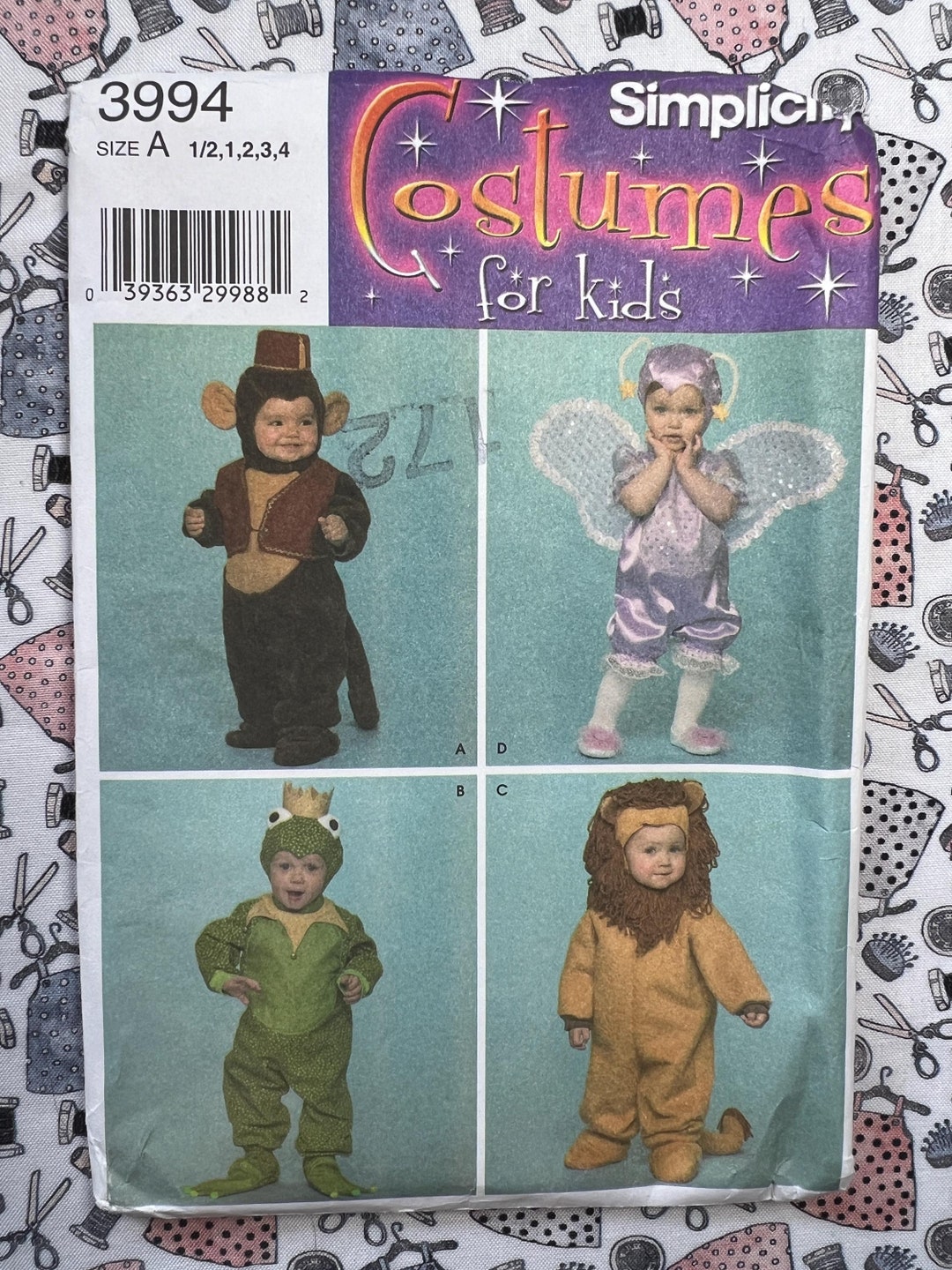 Simplicity Pattern 3994 Toddlers' Costumes Partially Cut to Size 2 - Etsy