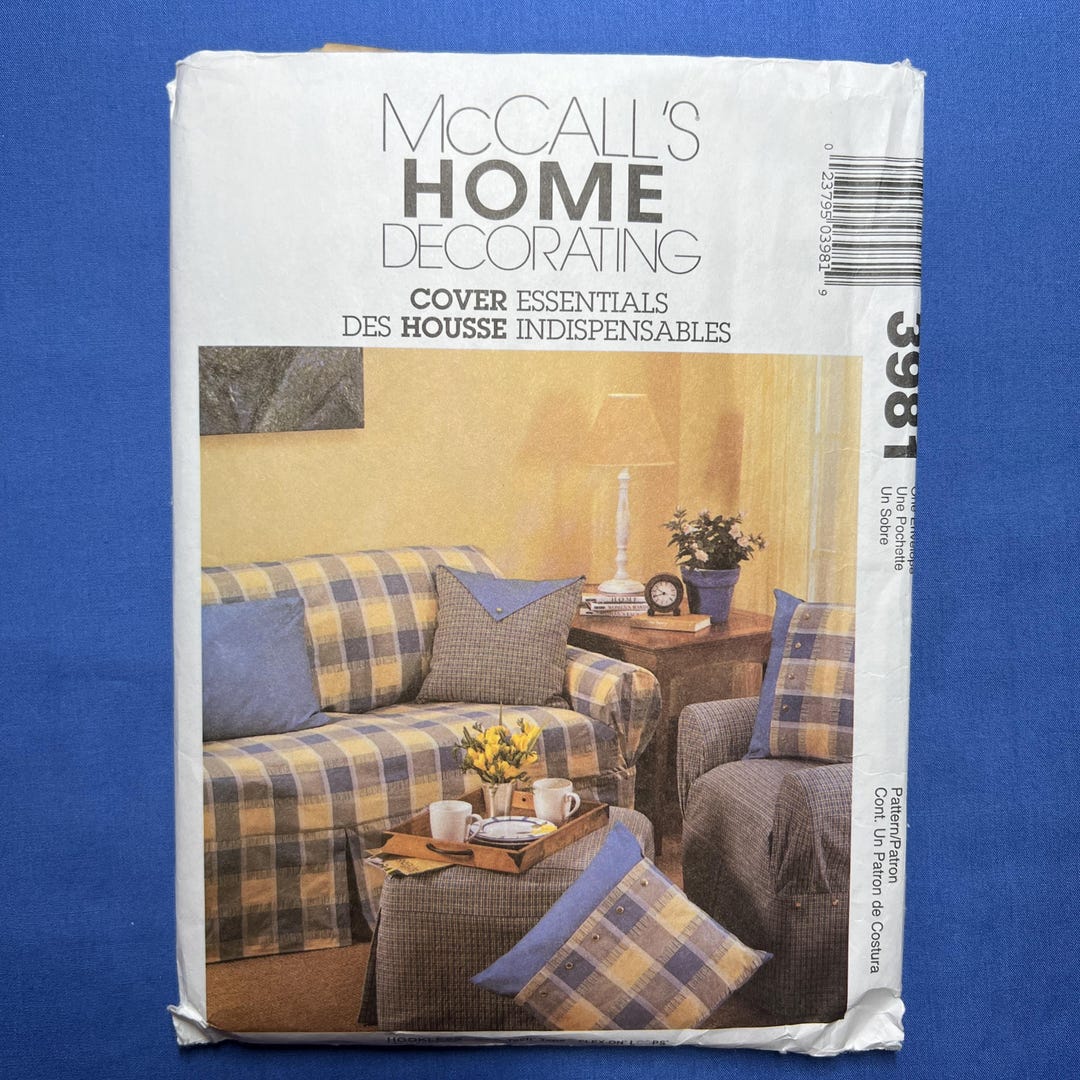 Mccall's Home Decorating Sewing Pattern 3981 Cover Essentials Sofa ...