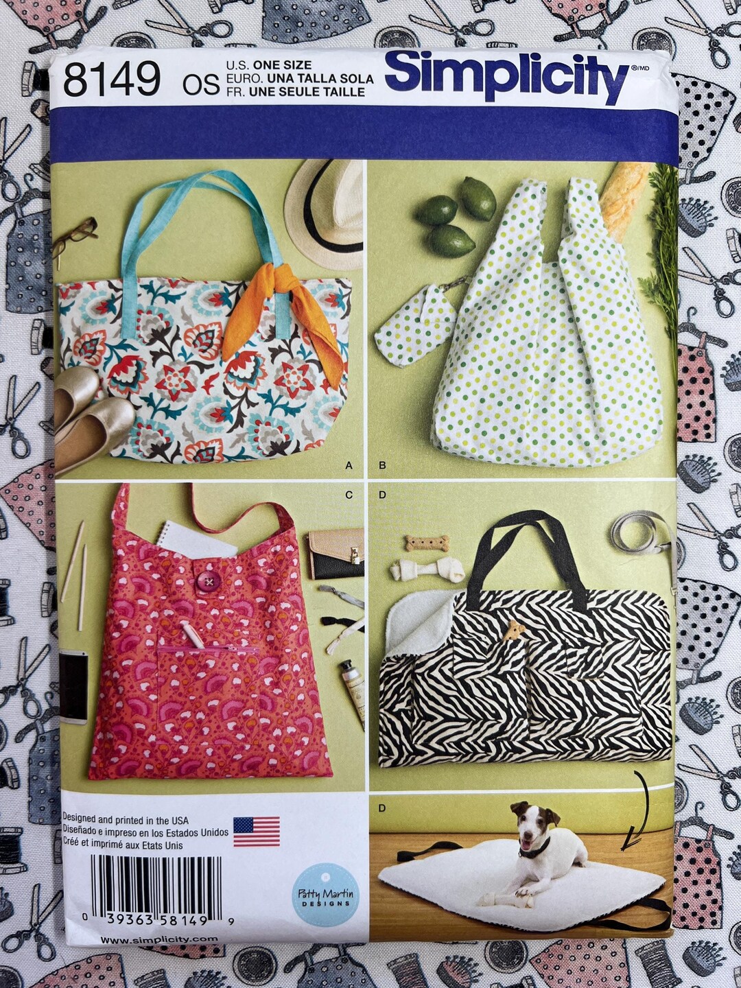 Simplicity Sewing Pattern 8149 Totes and Travel Dog Bed Cut Complete - Etsy