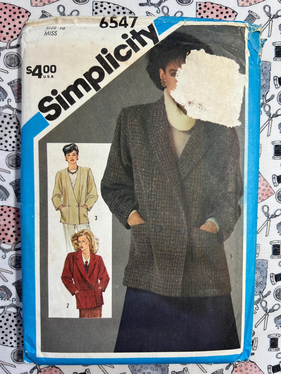 Simplicity Sewing Pattern 6547 Misses' Loose-fitting Lined Jacket Size ...