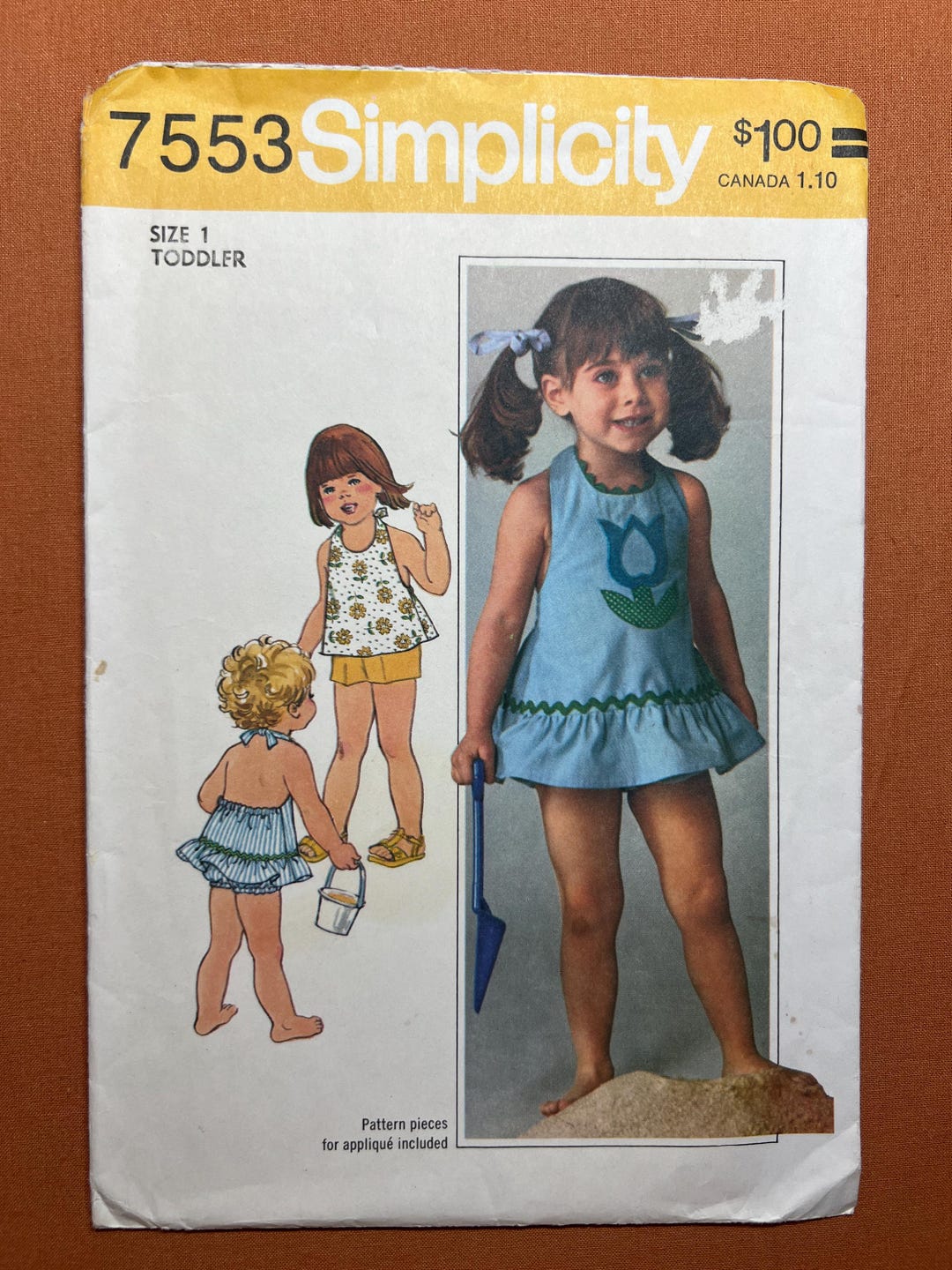 Simplicity 7553 Sewing Pattern: Toddler Halter Dress, Shorts, Bloomers ...
