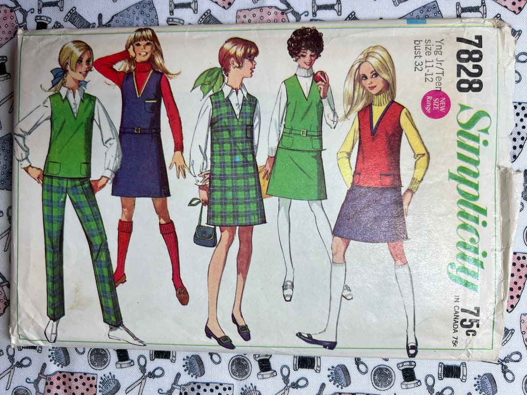 Simplicity Sewing Pattern 7828: Jumper, Top, Skirt & Pants - Size 11/12 ...