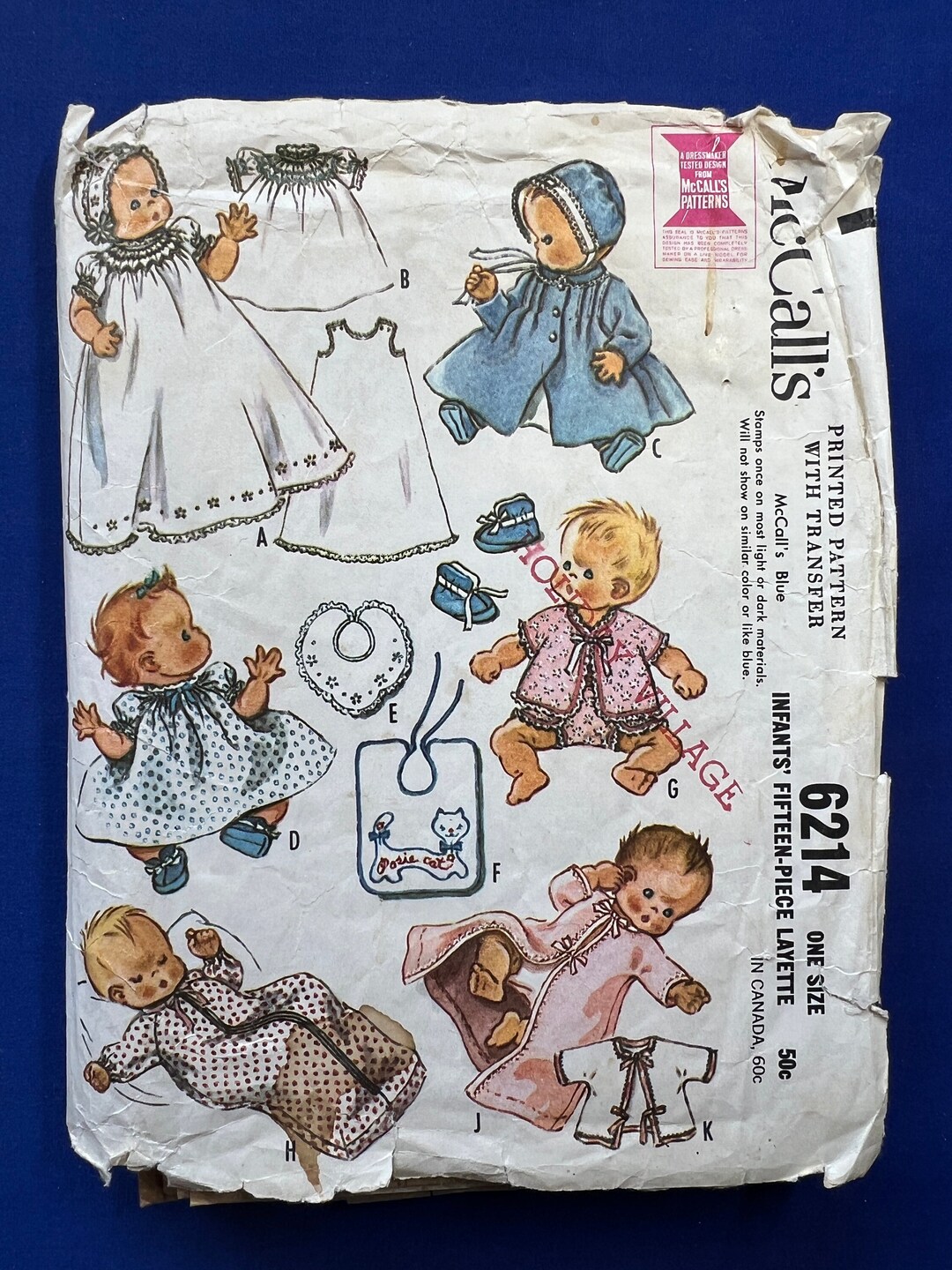 Mccall's Sewing Pattern 6214 Infants' Fifteen-piece Layette Partially ...