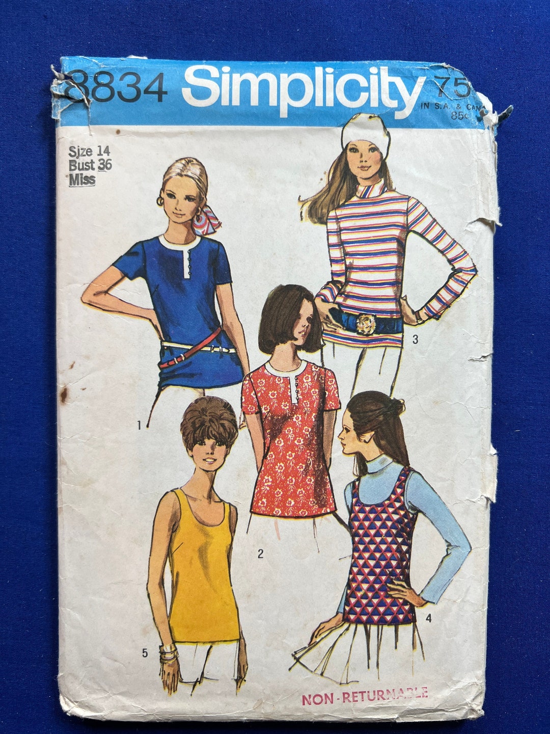 Simplicity Sewing Pattern 8834 Misses' Blouses & Tank Top Size 14 Cut ...