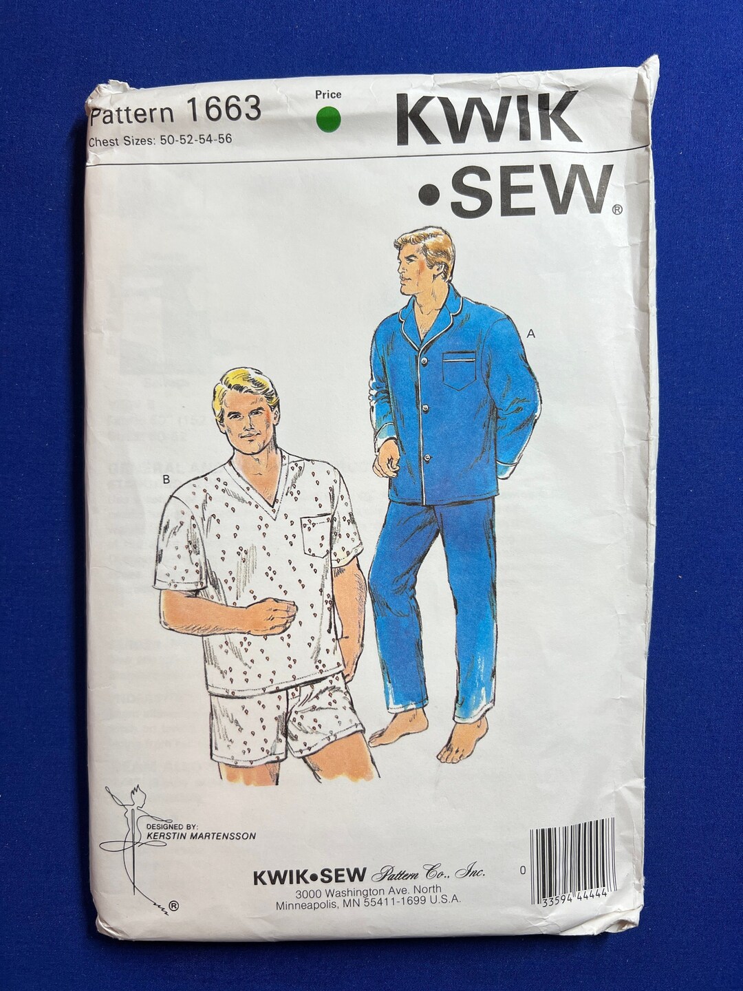 Kwik Sew Sewing Pattern 1663 Men's King Size Pajamas Size 50-56 FF ...