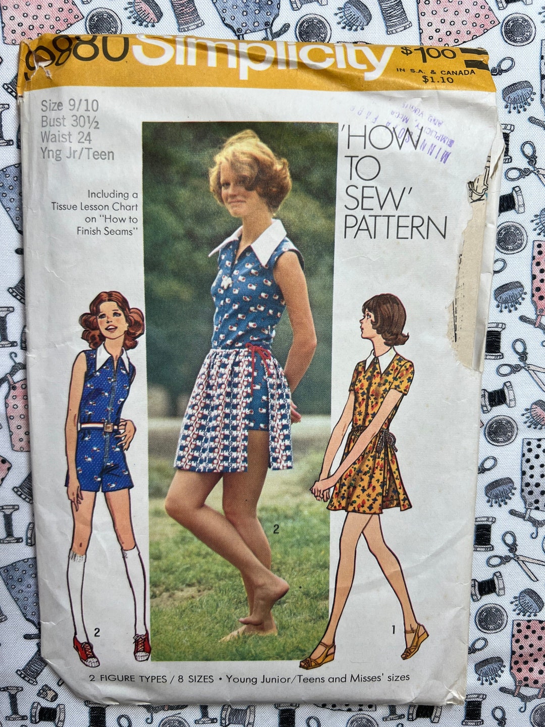Simplicity 9880 Sewing Pattern: Junior Jumpsuit & Mini Skirt, Size 9/10 ...