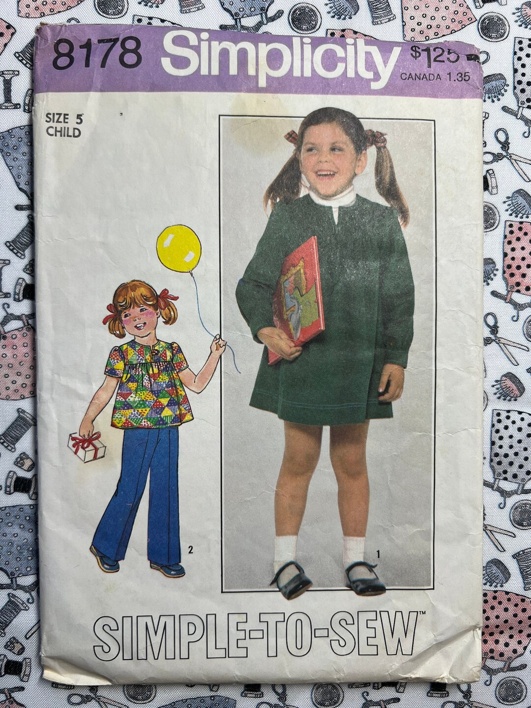 Simplicity Sewing Pattern 8178 Child's Dress or Top & Pants Size 5 Cut ...