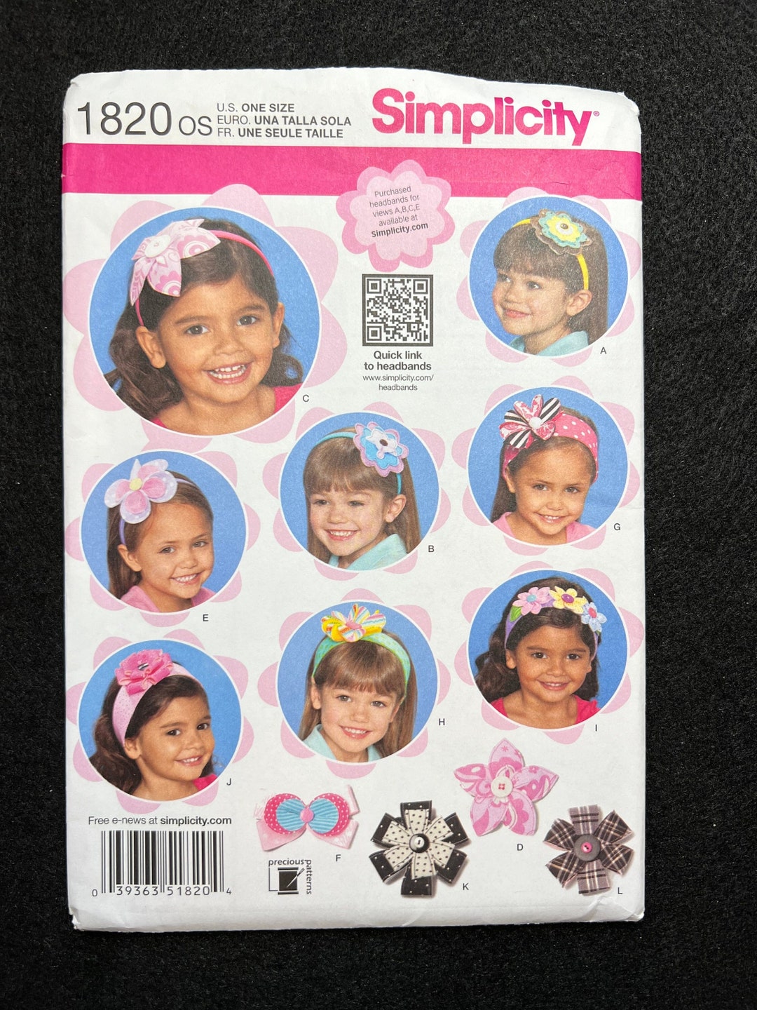 Simplicity Sewing Pattern 1820 Hair Accessories FF UNCUT - Etsy