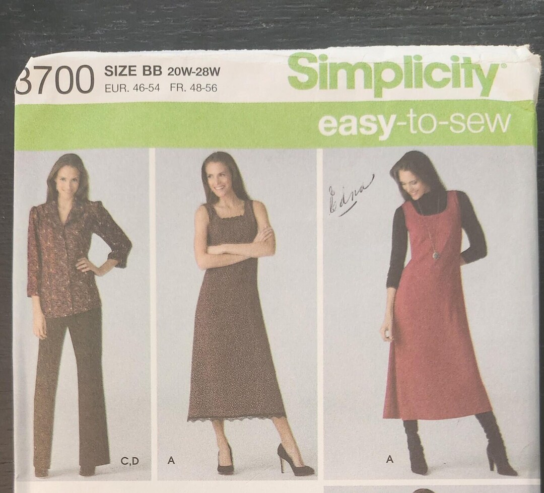 Simplicity Sewing Pattern 3700: Misses' Dress, Pants, Tunic (size 20W ...