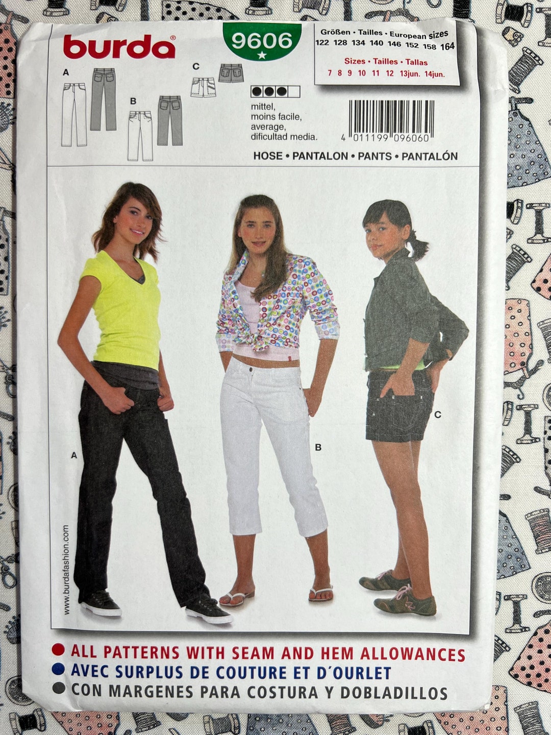Burda Sewing Pattern 9606 Shorts & Pants Size 7-14 Junior FF UNCUT - Etsy