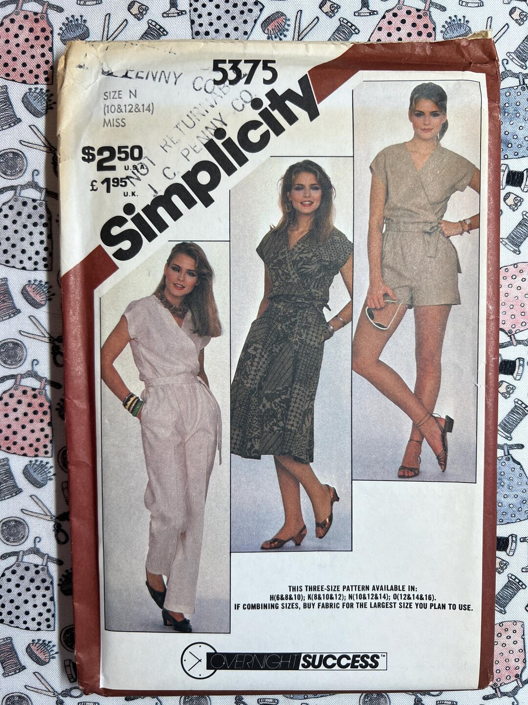 Simplicity Sewing Pattern 5375 Misses' Front-wrap Top, Pull-on Pants ...