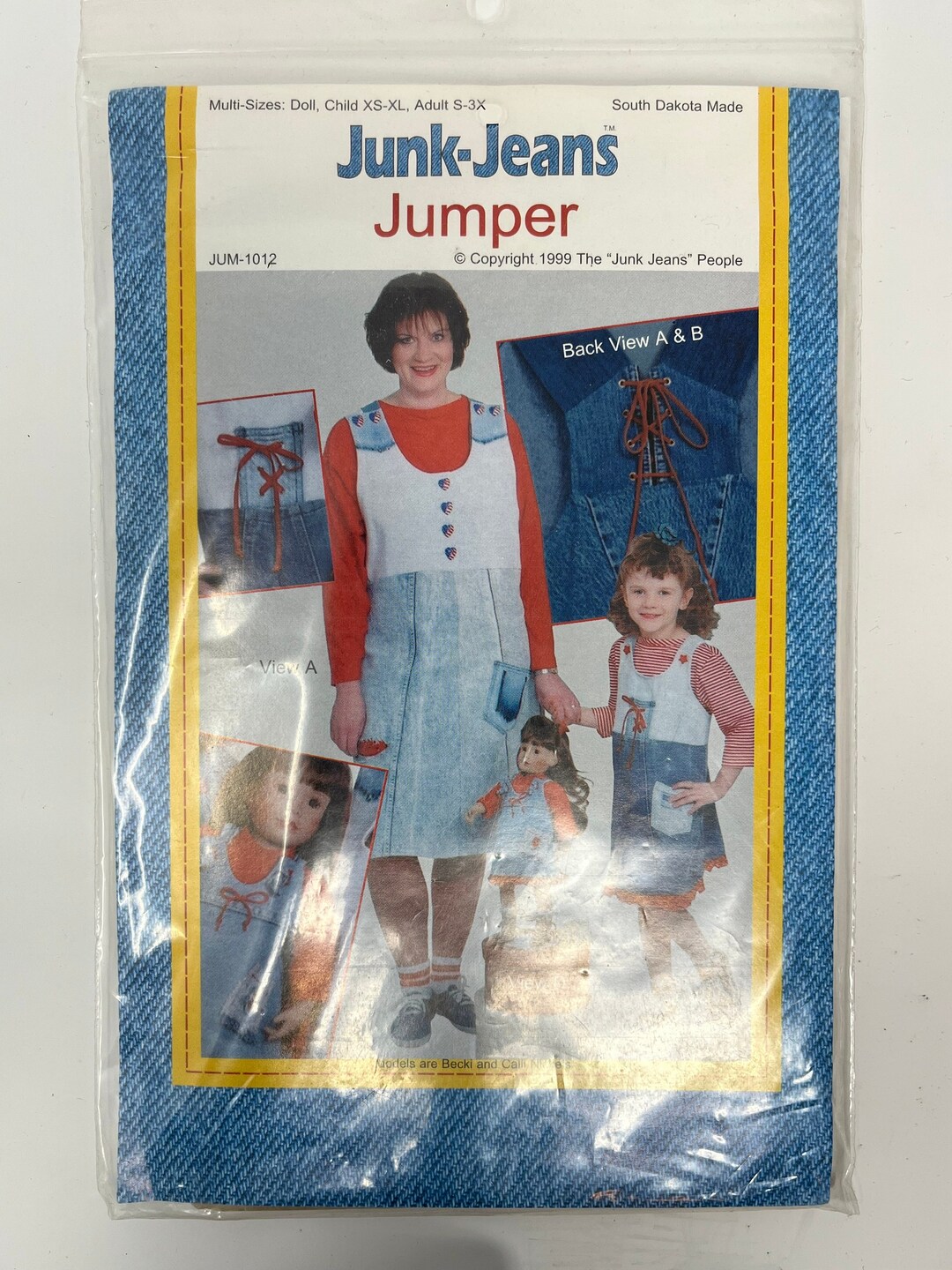 Junk Jeans Jumper Sewing Pattern Adult Child and Doll Sizes - Etsy