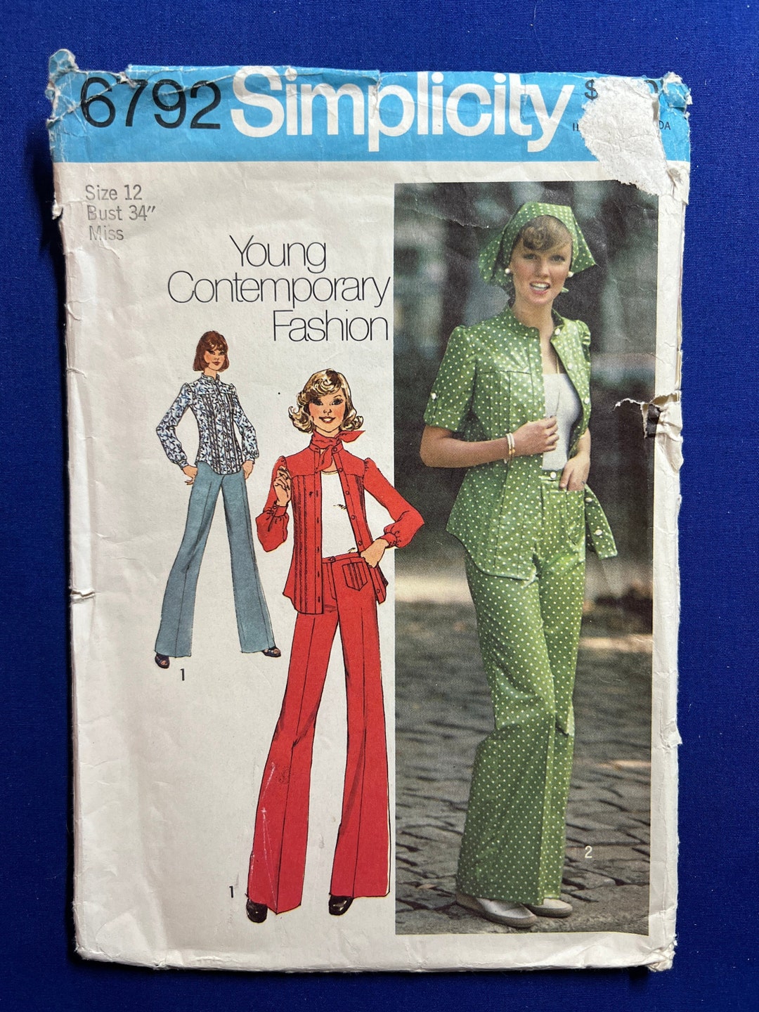 Simplicity Sewing Pattern 6792 Misses Shirt Pants & Scarf Size 12 Cut ...