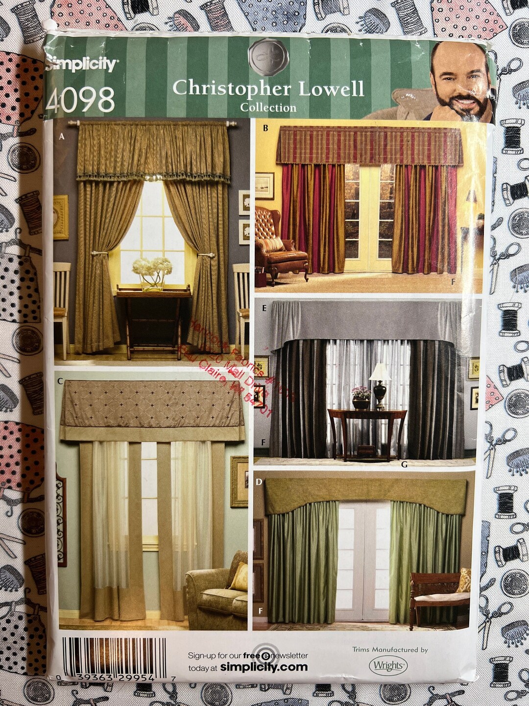 Simplicity Sewing Pattern 4098 Christopher Lowell Collection Valances ...