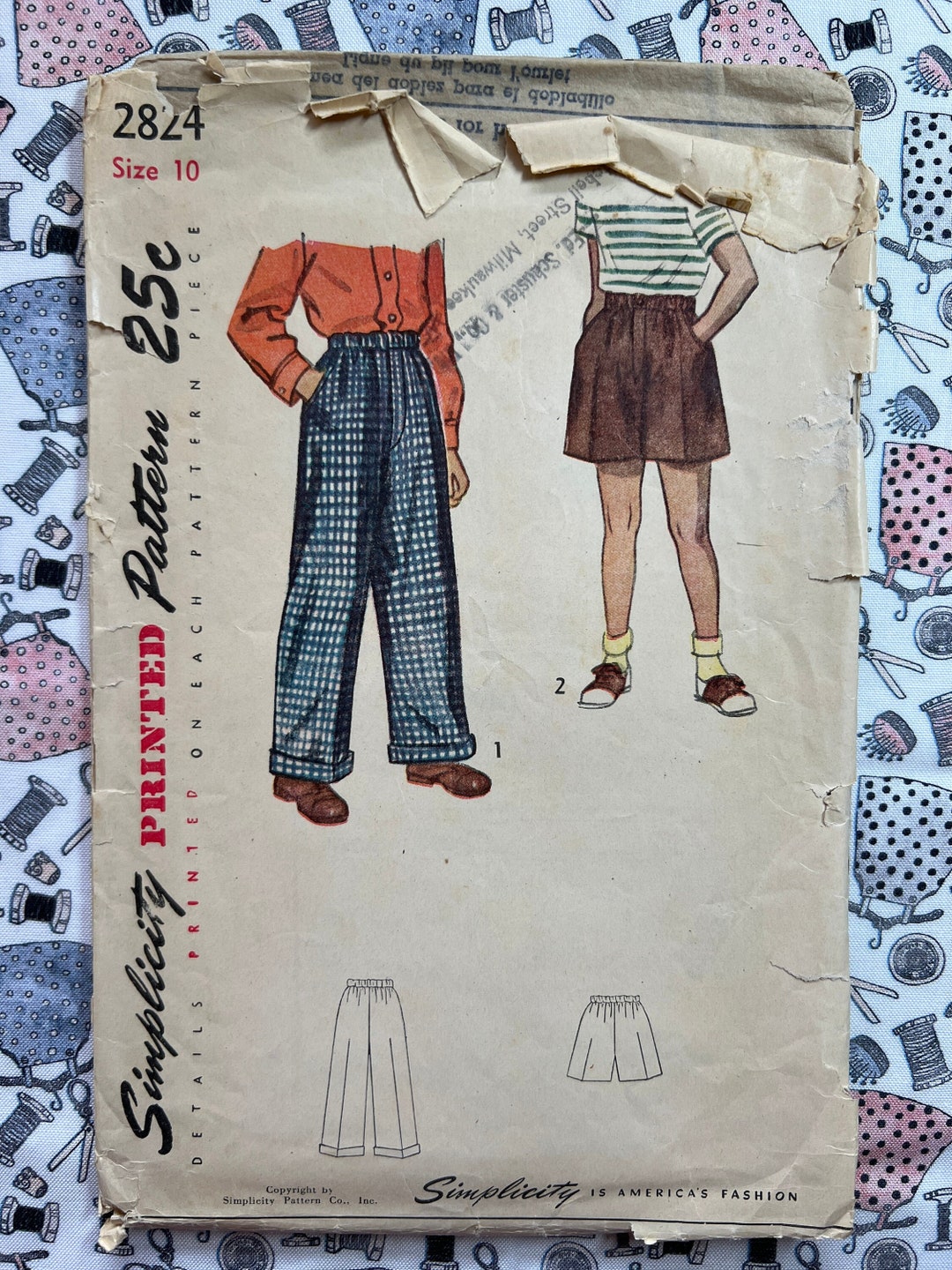 Simplicity Sewing Pattern 2824 Boys' Boxer Shorts & Slacks Size 10 Cut ...