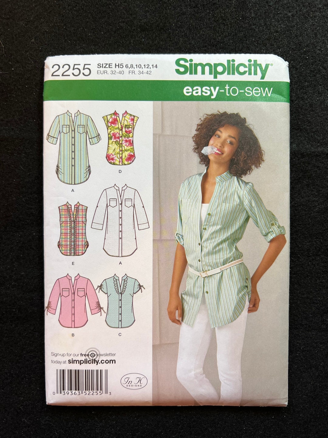 Simplicity Sewing Pattern 2255 Misses' Tunic or Shirt With Sleeve ...