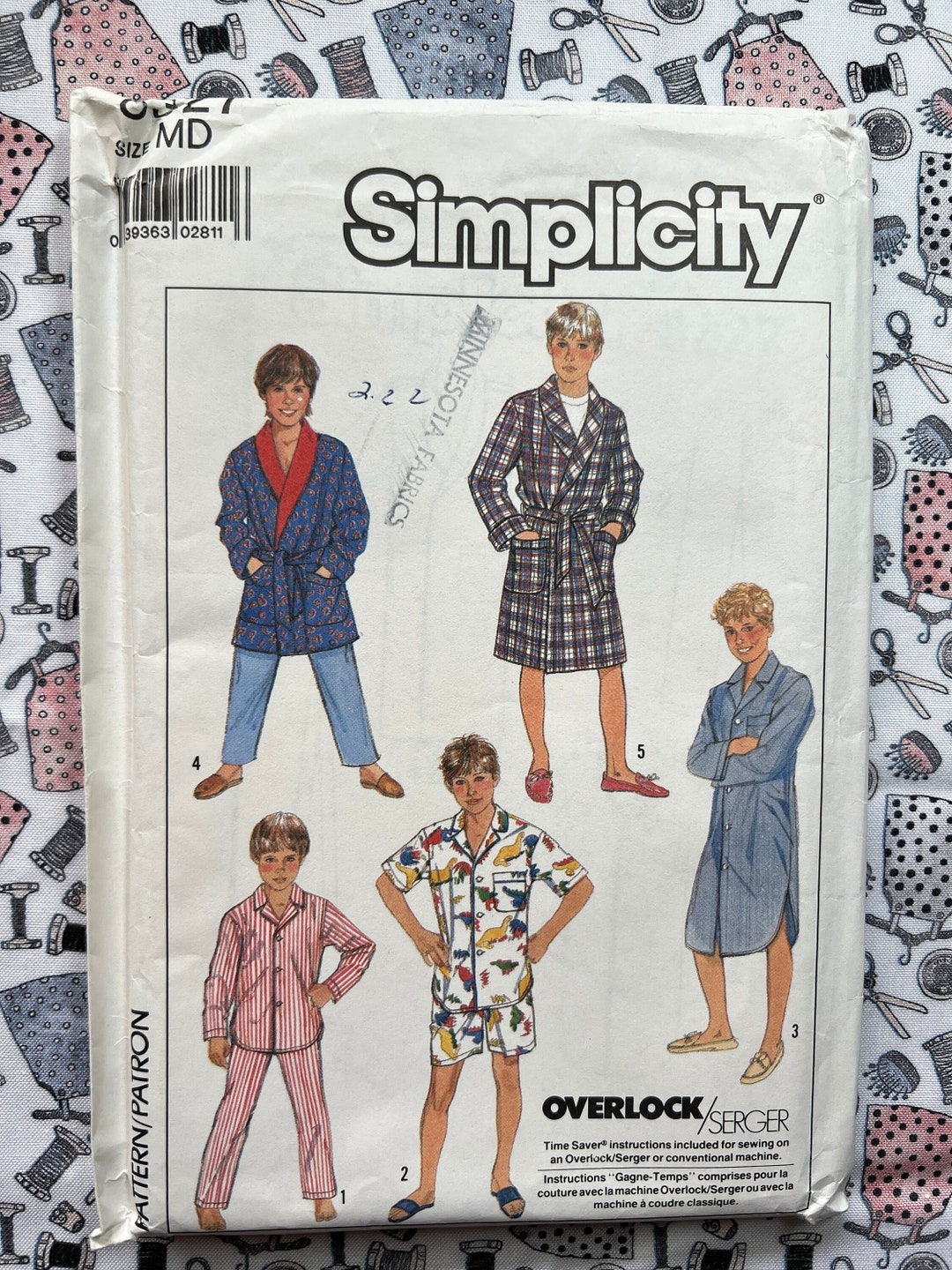 Simplicity Sewing Pattern 8327 Boy's Easy to Sew Robe & Pajamas in Two ...