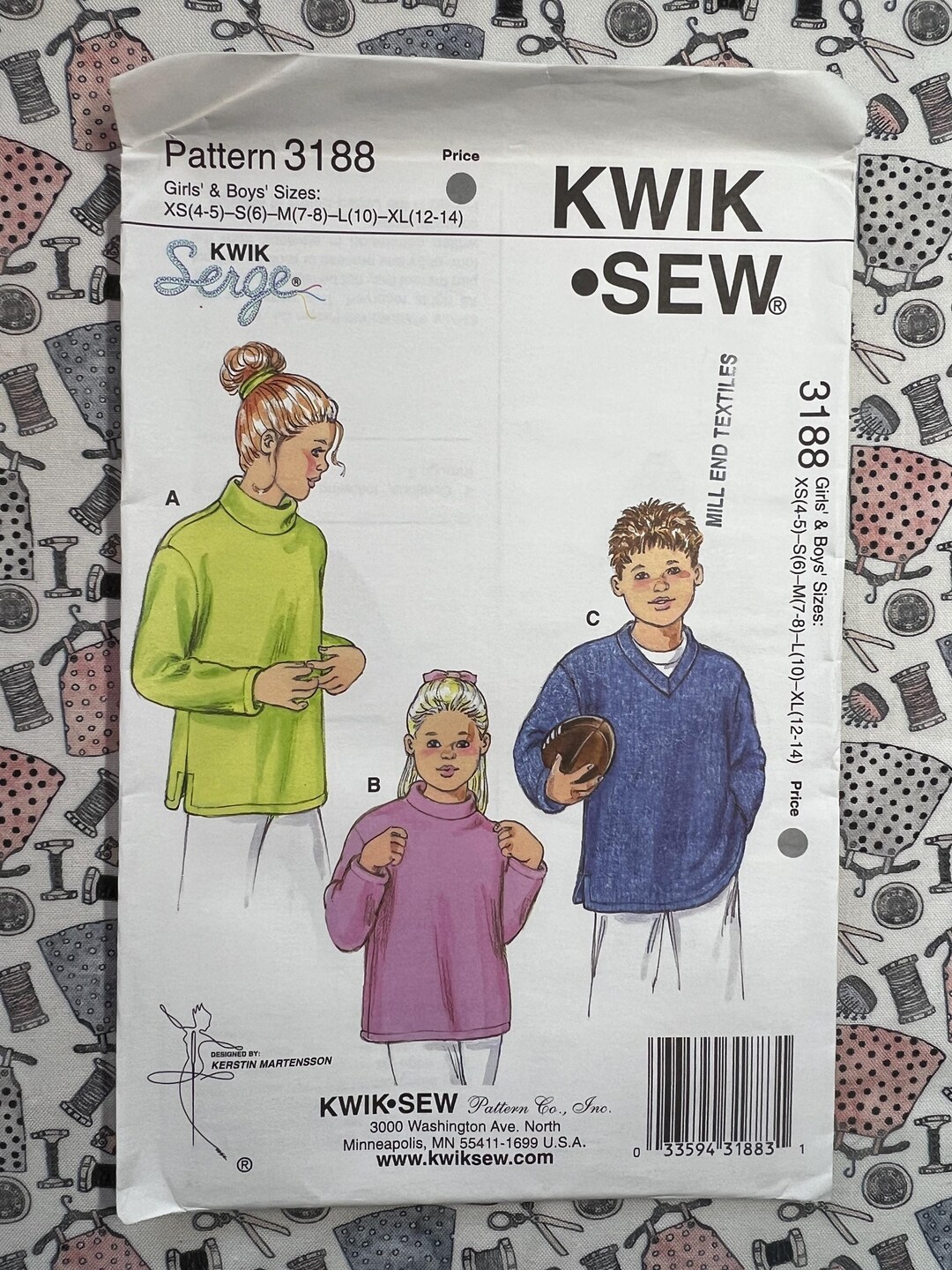 Kwik Sew Sewing Pattern 3188 Girls' and Boys' Shirts Size 4-14 FF UNCUT ...