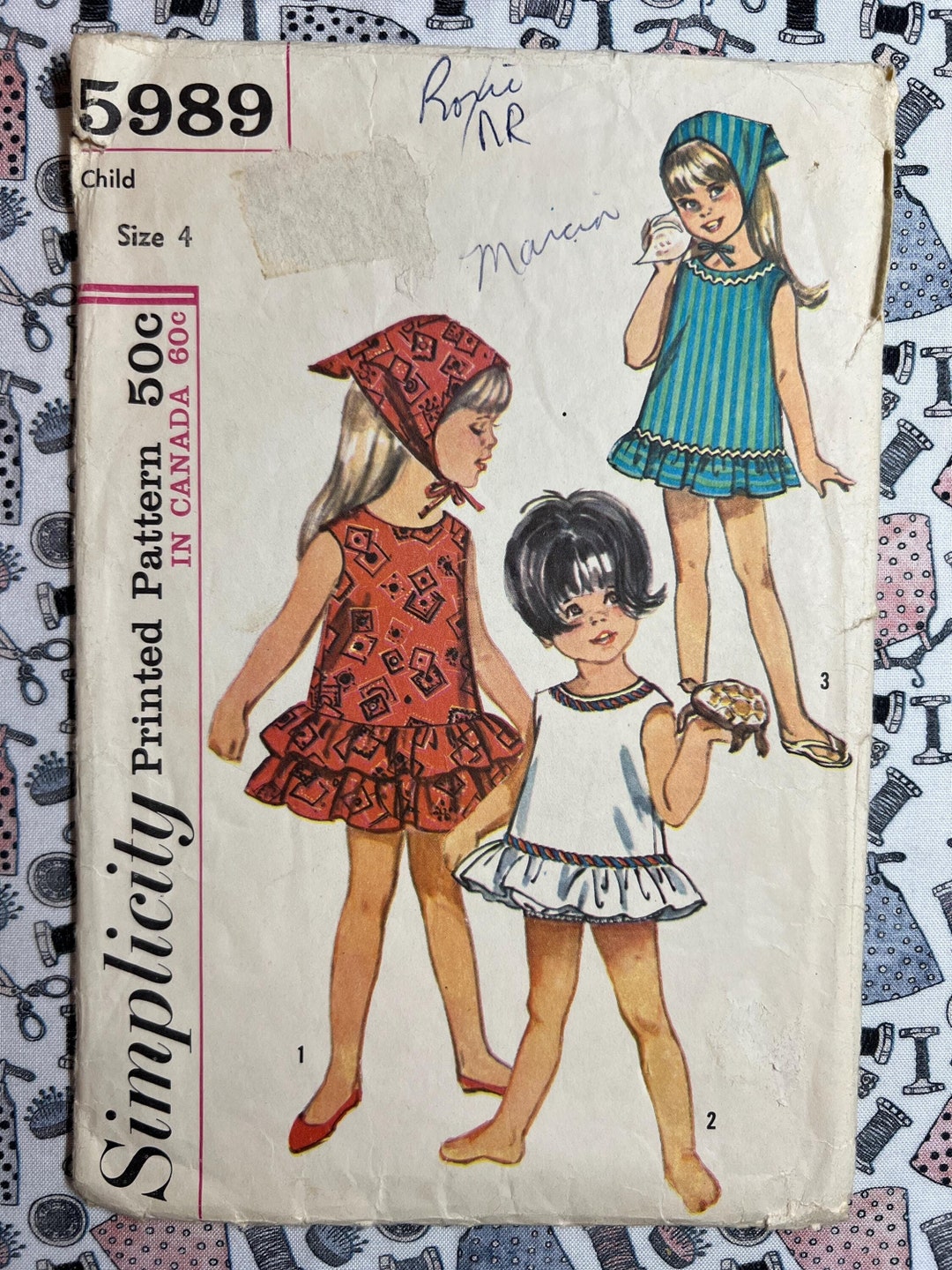 Simplicity 5989 Child's Playdress Sewing Pattern: Size 4, Complete Cut ...