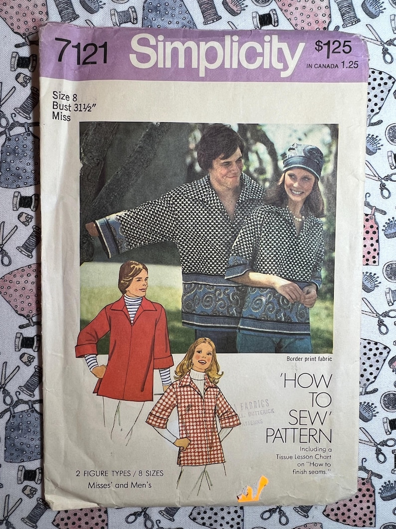 Simplicity Sewing Pattern 7121 Misses' Pullover Shirt Size 8 Bust 31-1/ ...