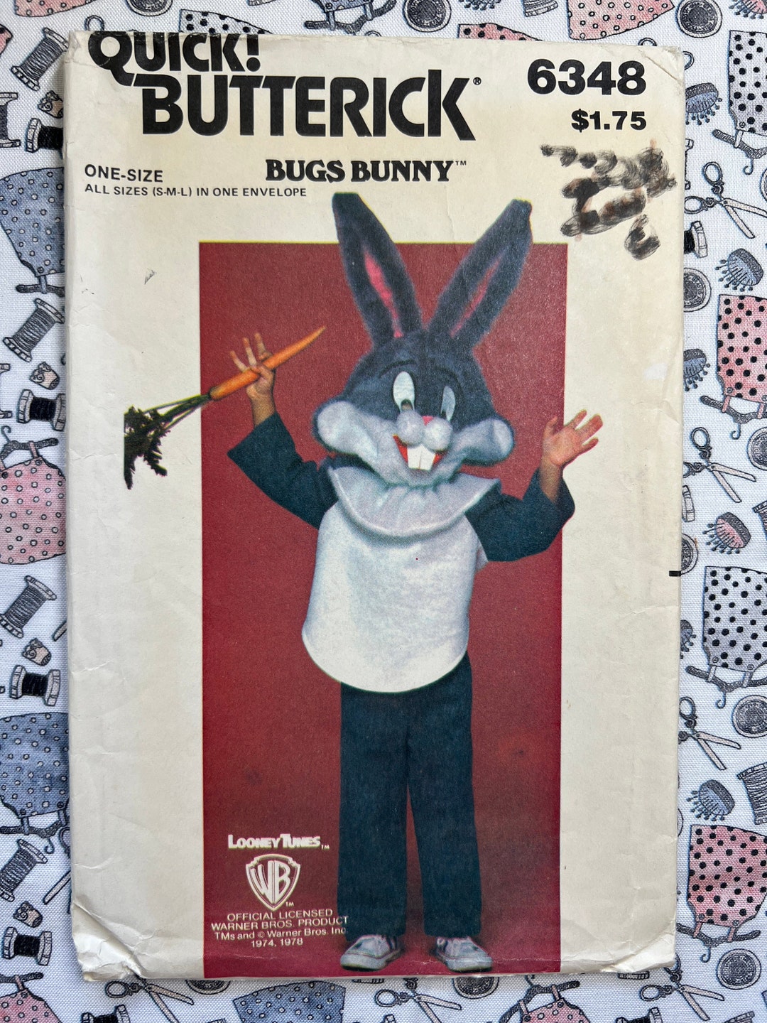 Butterick Sewing Pattern 6348 Children's Bugs Bunny Costume & Mask ...