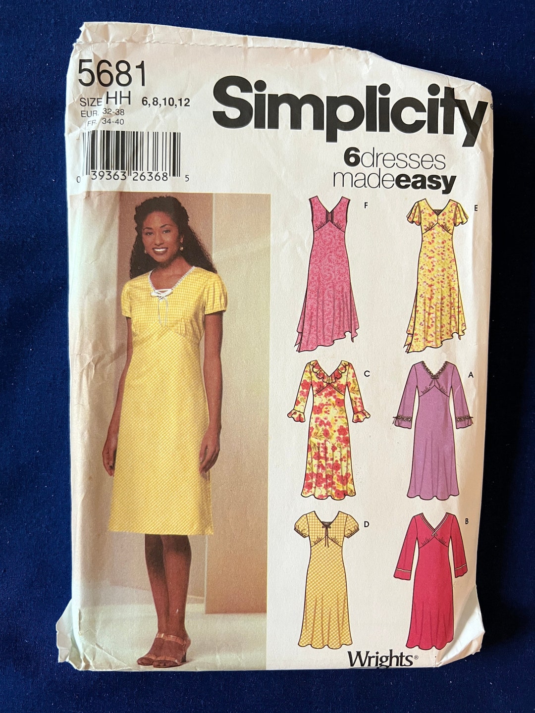 Simplicity Sewing Pattern 5681 Misses' Pullover Bias Dress Size 6-12 FF ...