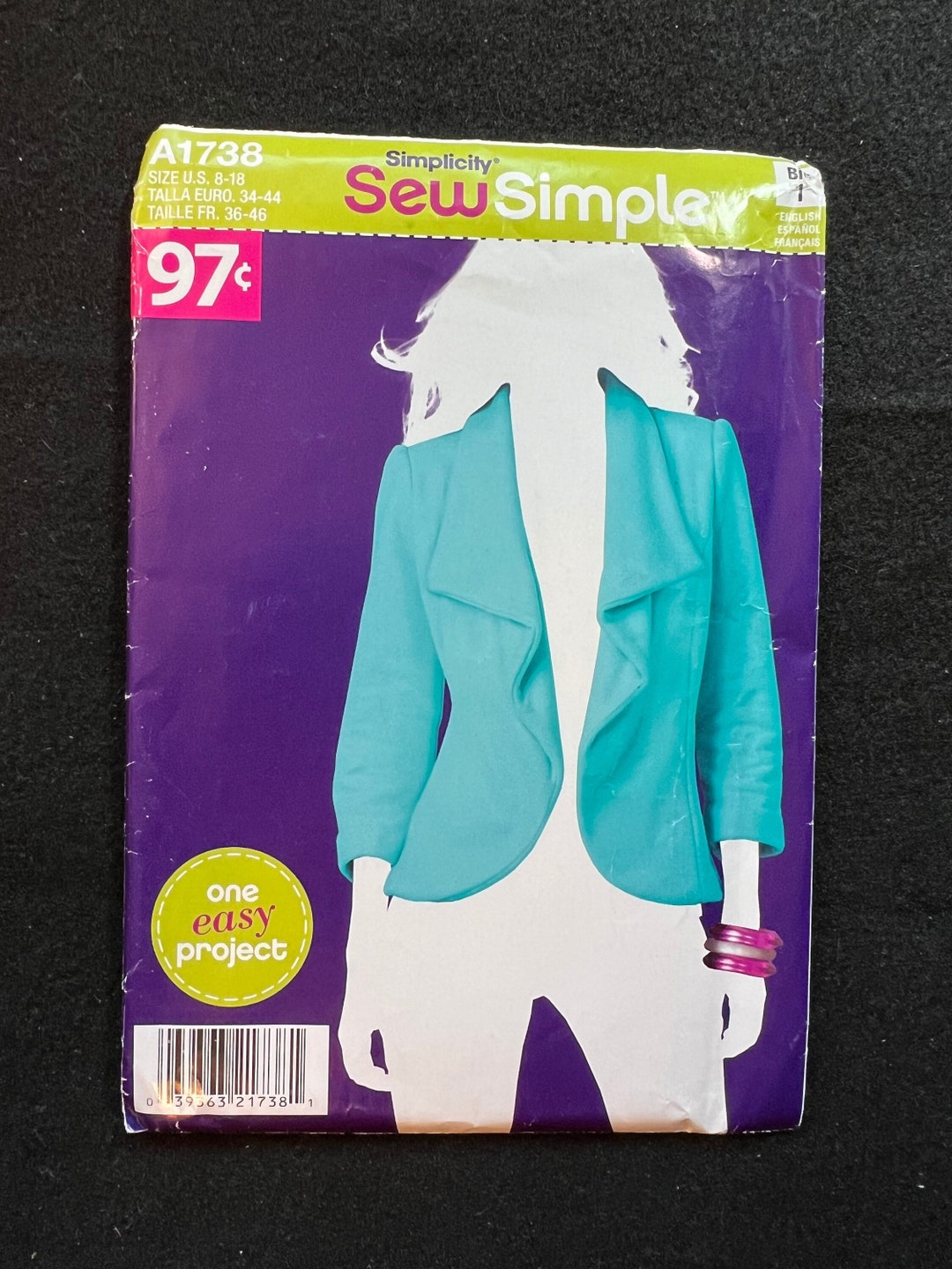 Simplicity Sew Simple Sewing Pattern A1738 Misses' Jacket Size 8-18 FF ...