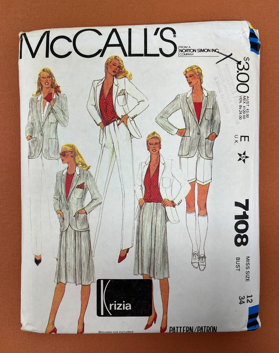 Mccall's Sewing Pattern 7108 Krizia Misses Jacket Skirt Pants Shorts Size 12 FF UNCUT - Etsy