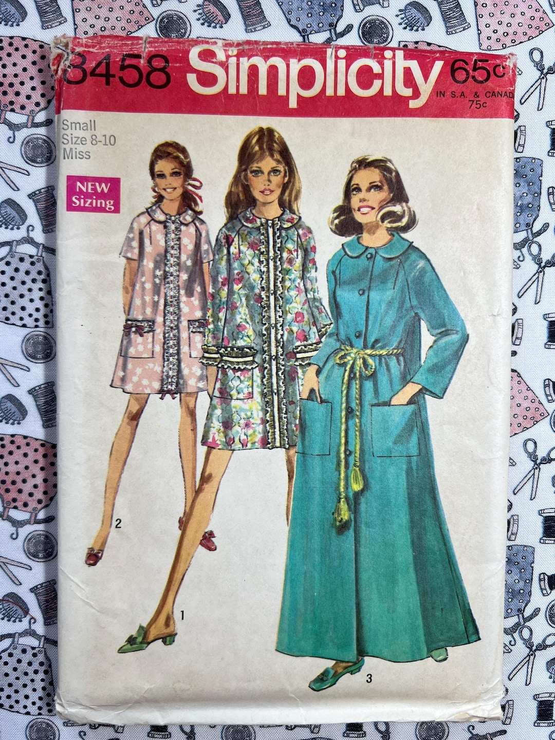 Simplicity Sewing Pattern 8458 Misses' Robe in Two Lengths Size Small 8-10 FF UNCUT - Etsy