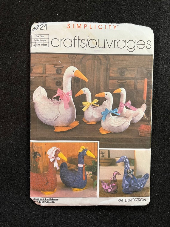 Simplicity Sewing Pattern 6721 Large & Small Goose FF UNCUT - Etsy