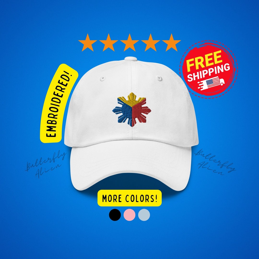 Embroidered Filipino Sun Dad Hat, Philippines Flag Baseball Cap ...
