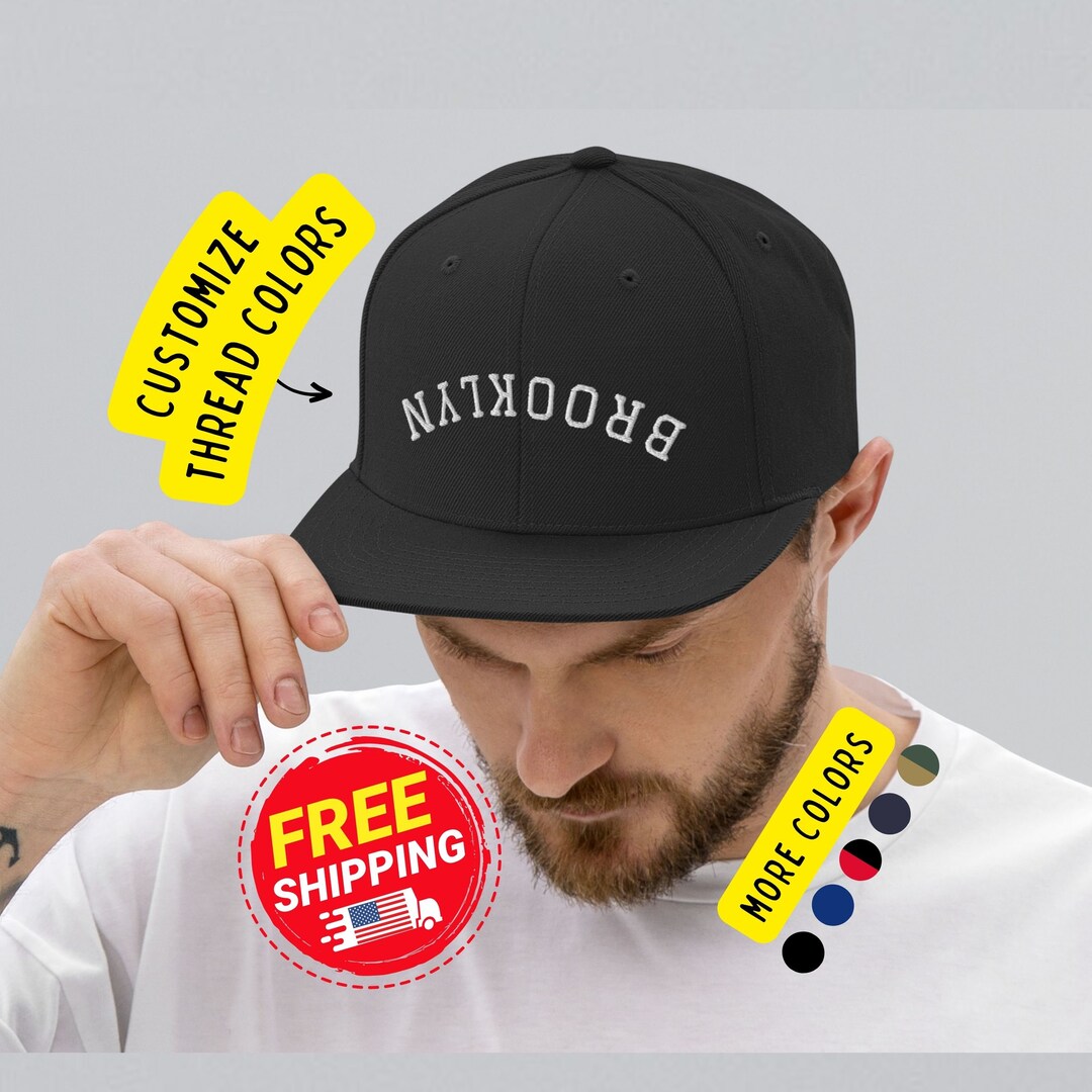 Brooklyn New York Upside Down Snapback Hat, Brooklyn New York NY Hat ...