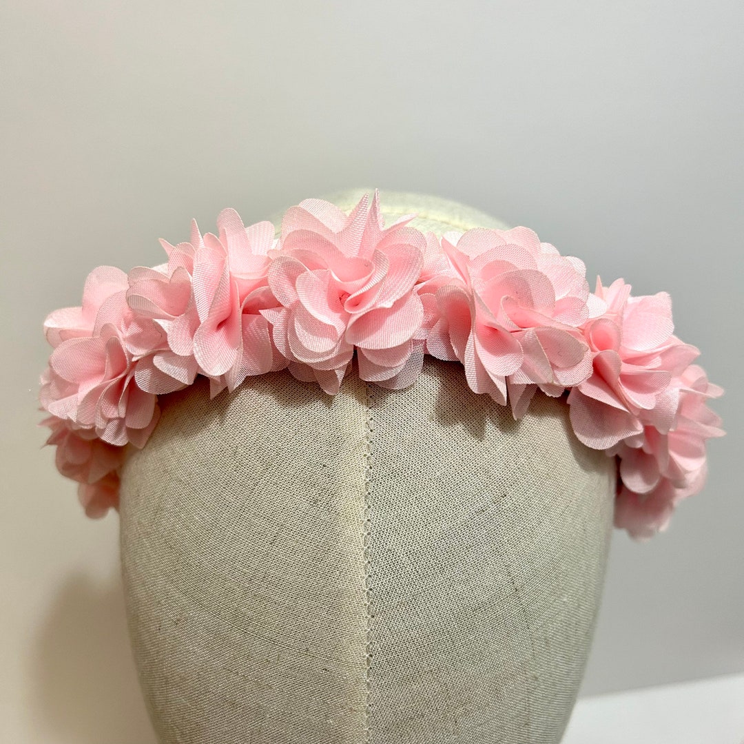 Girls Pink Flower Headband, Alice Band, Little Girls, Flower Girls ...