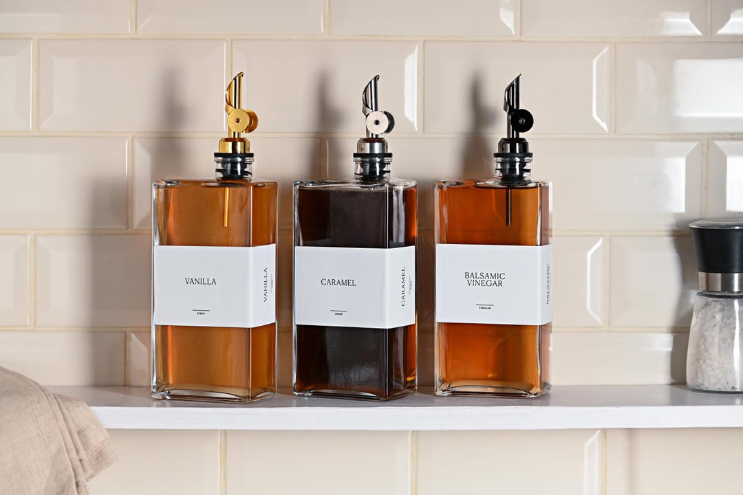 AURORA Oil/vinegar/ Coffee Syrup Rectangle Book Glass Bottle Pourer ...