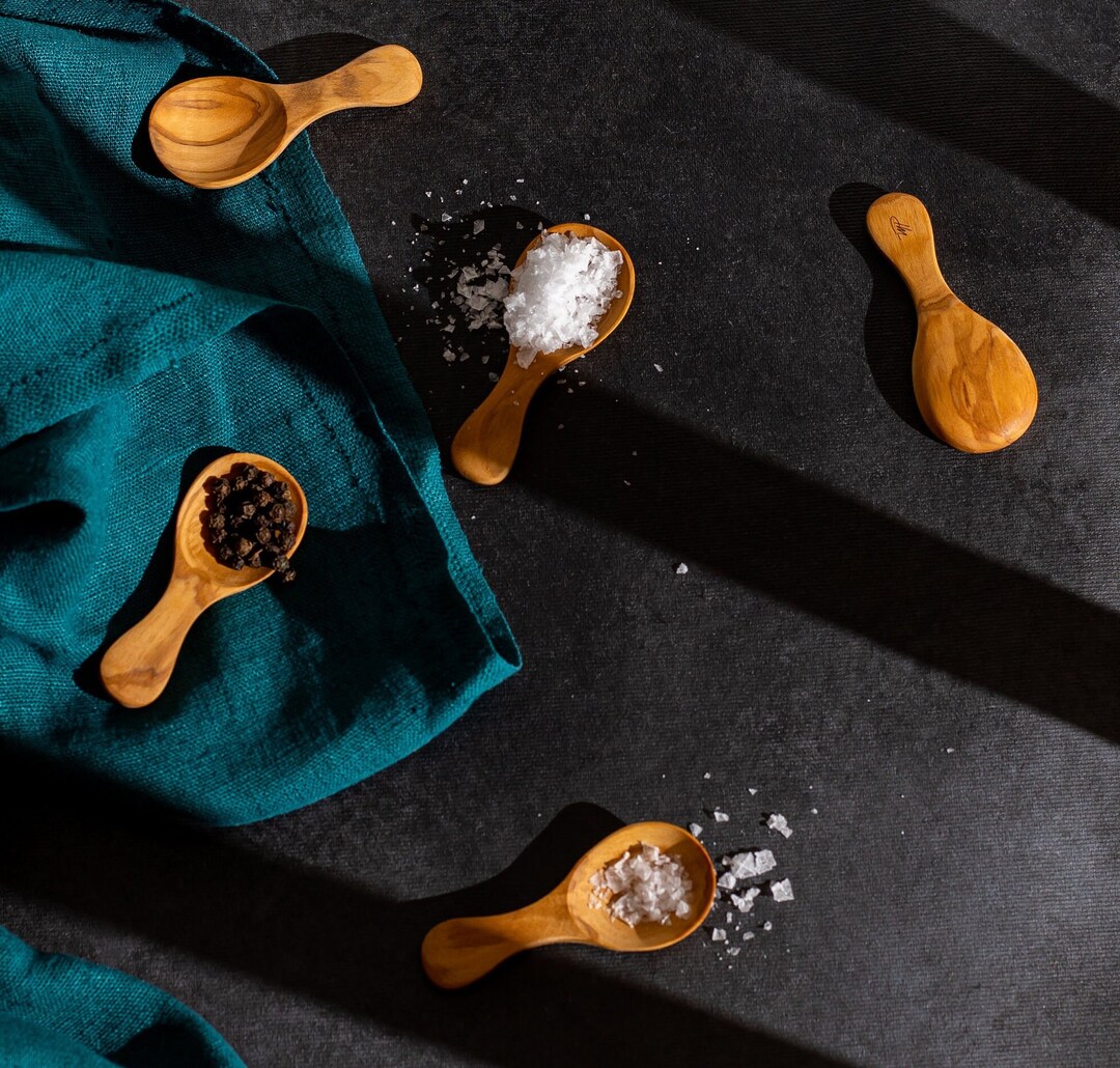 JADE Mini Natural Olive Wood Spoon | Handmade | Spice Spoon ...