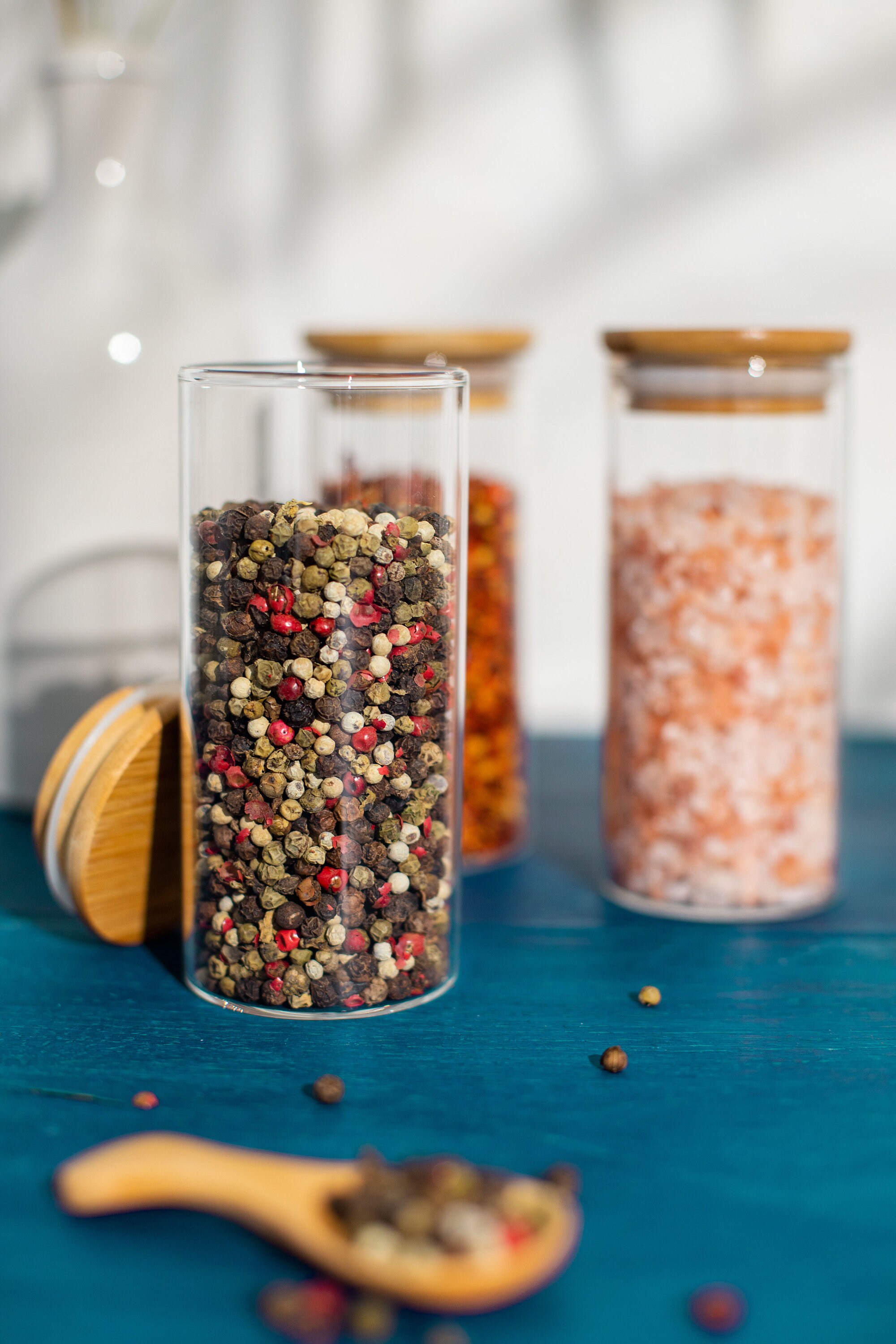 ALANI Slim Glass Spice Jars With Bamboo Lid Size 210ml Organise Pantry Etsy UK